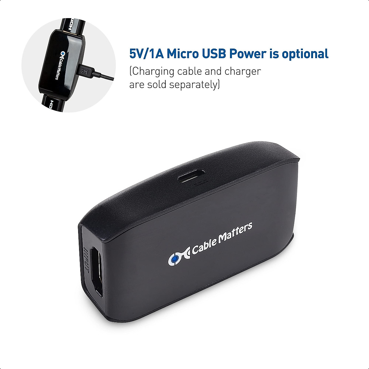 Cable Matters Active HDMI to HDMI Repeater (Female to Female HDMI 2.0 Signal Booster) with 4K 60Hz Resolution and HDR for Blu-ray Player, HDTV, HTC Vive, Oculus Rift VR Headset and More