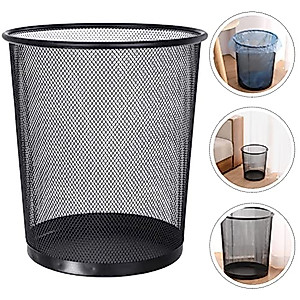 DOITOOL Metal Mesh Waste Basket, Black Wire Mesh Wastebasket for Home or Office, Round Mesh Small Trash Can for Under Desk, Kitchen, Bedroom, Den, or Recycling Can ( 12L )