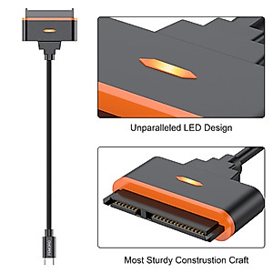 FEMORO SATA to USB C Adapter, USB Type C to 2.5'' SATA Converter Cable External Hard Drive Compatible with SSD WD Seagate Toshiba Hitachi MacBook Pro/Air XPS 13/15 ThinkPad X1