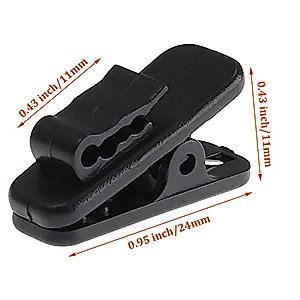 Bonsicoky 24 Pack Clips for Earphone Wire, Headphone Mount Cable Clothing Clip Use for Fixing Earphone/Microphone Cord (Black)