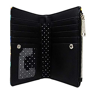 Loungefly x Disney Stitch in Space Allover-Print Flap Wallet (Black Multi, One Size)