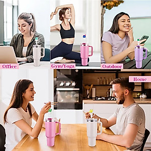 6-Pack Cactus Silicone Straw Cover Cap for Stanley Compatible with 30 & 40 Oz Tumblers with Handles Drinking Straw Toppers Reusable Straw Tips Lids Fits 0.4 In/10 Mm Straws Cups Accessories