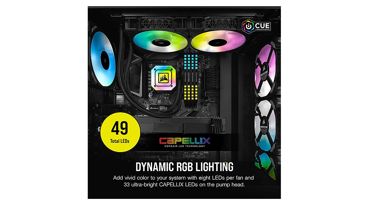 Corsair iCUE H115i Elite Capellix Liquid CPU Cooler - Powerful RGB Cooling