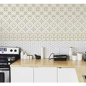 16-Pack Spanish Tile Stencil Set (8X8 Inch) Authentic Patterns for Floor and Wall, Reusable Tile Stencils for Painting on Floors, Furniture, and Canvas, DIY Spanish Talavera Home Décor