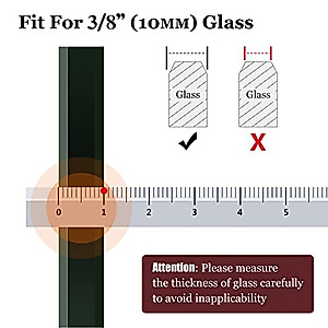 KOLAKO Shower Door Seal, 3 Pack x 39Inch Glass Shower Door Sweep for 3/8Inch Frameless Shower Door Side Seal U-Type Door Seal Strips Waterproof Door Sealing Jam Stop Leak