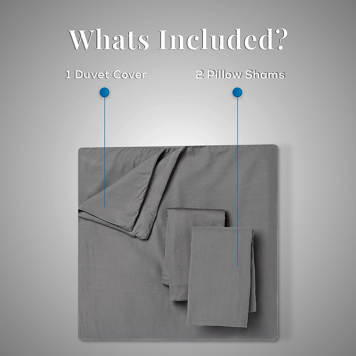 Ashton Sheets 100% Egyptian Cotton Duvet Cover for Oversized Bed - 600 Thread Count 3 PC Oversized Duvet Cover, Egyptian Cotton Oversized Duvet Cover Set, Cooling Duvet Cover Oversized - Dark Grey