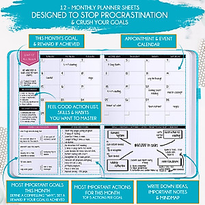 Law of Attraction Planner 2023 - Deluxe Weekly, Monthly Planner, a 12 Month Journey to Increase Productivity & Happiness, Life Organizer, Gratitude Journal, Stickers, Gift Box