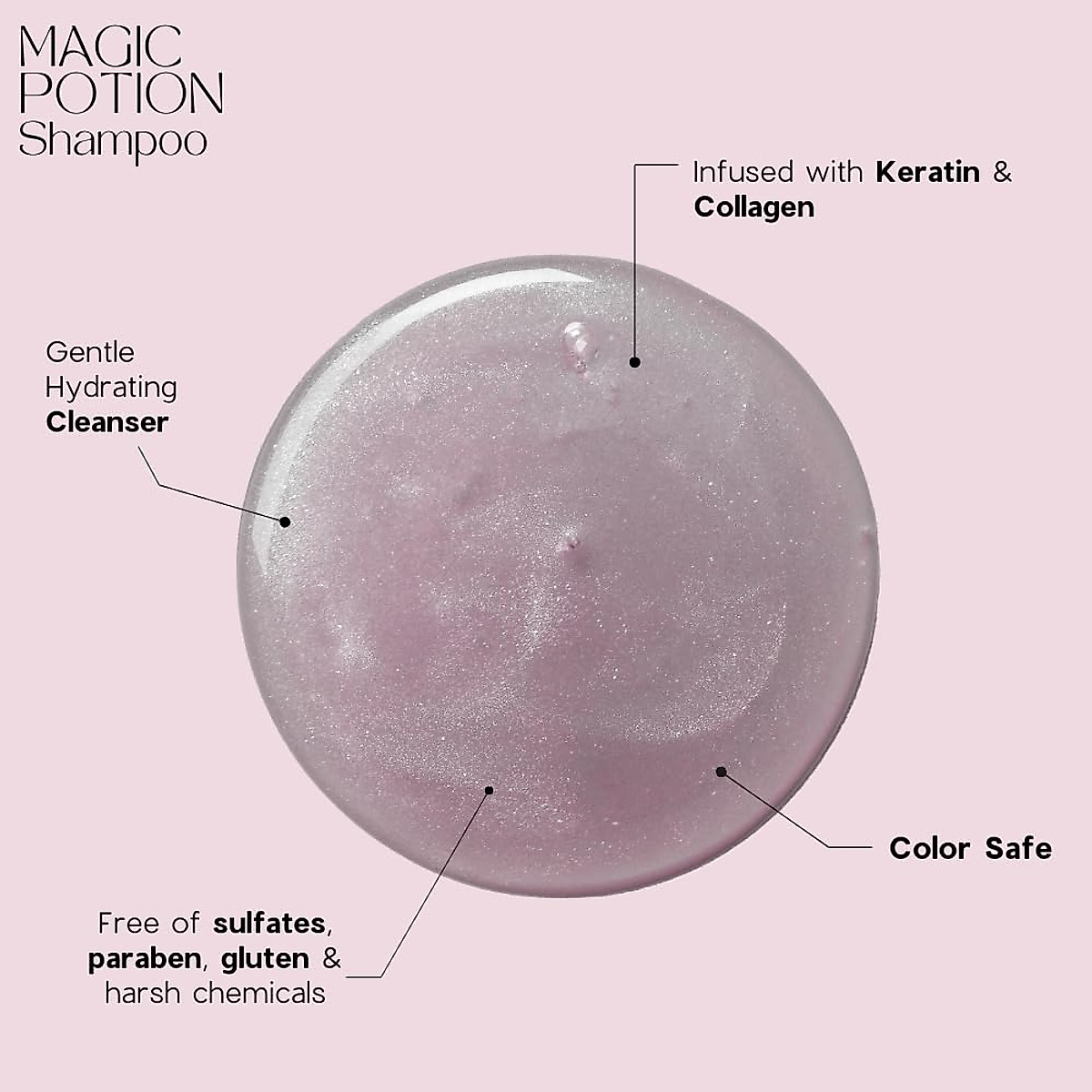 SIMPLY SMOOTH Magic Potion Shampoo Paraben Free Daily Shampoo Restore & Repair Dry, Damaged, Keratin Depleted Hair Hydrate & Create Soft, Healthy Hair For All Hair Type 8.5oz