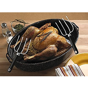 Turkey Lifter Forks Set of 2 Stainless Steel Turkey Lifters with Non-Slip Handle Turkey and Poultry Lifters Turkey Claws Carving Fork