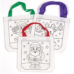 Baker Ross Ltd Christmas color In Fabric Bags, Festive Arts and Crafts (Pack of 3)