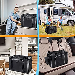 Petskd Large Pet Carrier 24"x17"x17" for Large Cats, Pet Carrier for 2 Cats or Medium Dog, Cat Carrier for Car Travel with Litter Box and Bowl, Cat Soft Carrier with Locking Safety Zipper