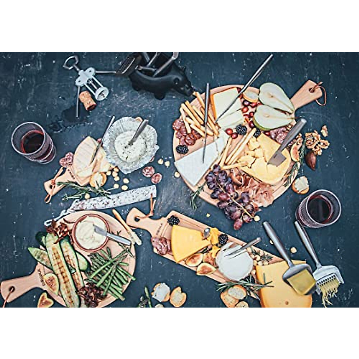 BOSKA Stainless Steel Cheese 3 Knife Set - Copenhagen For All Types of Cheese - Multi-Functional Cheese Slicer - Handheld Slicer - Silver Non-Stick - Dishwasher Safe - For Kitchen Cooking