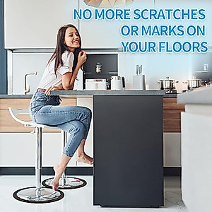 4 Pack Bar Stool Floor Protectors, Barstool Base Ring Silicone Cover Pad Fit for 16"-18" Round Base, Chair Leg Floor Protectors for Hardwood Floors & All Hard Surfaces, Non-Slip, Anti-Scratch, Grey