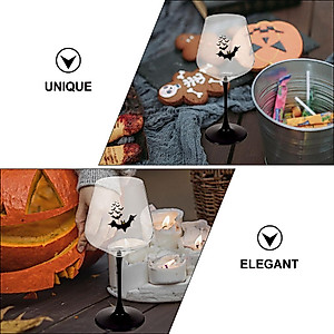 GANAZONO 2pcs Halloween Glass Cups Halloween Wine Goblet Halloween Cocktail Accessories Pudding Cups Halloween Drinking Glasses Halloween Wine Glasses Drinks Goblet Bat Style Water Cup