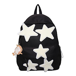 jupkem Jupkem Anime Toilet-bound Hanako-kun Backpack with Animal Doll Pendant Student Bag Laptop Cosplay Boy Girl (White 5)