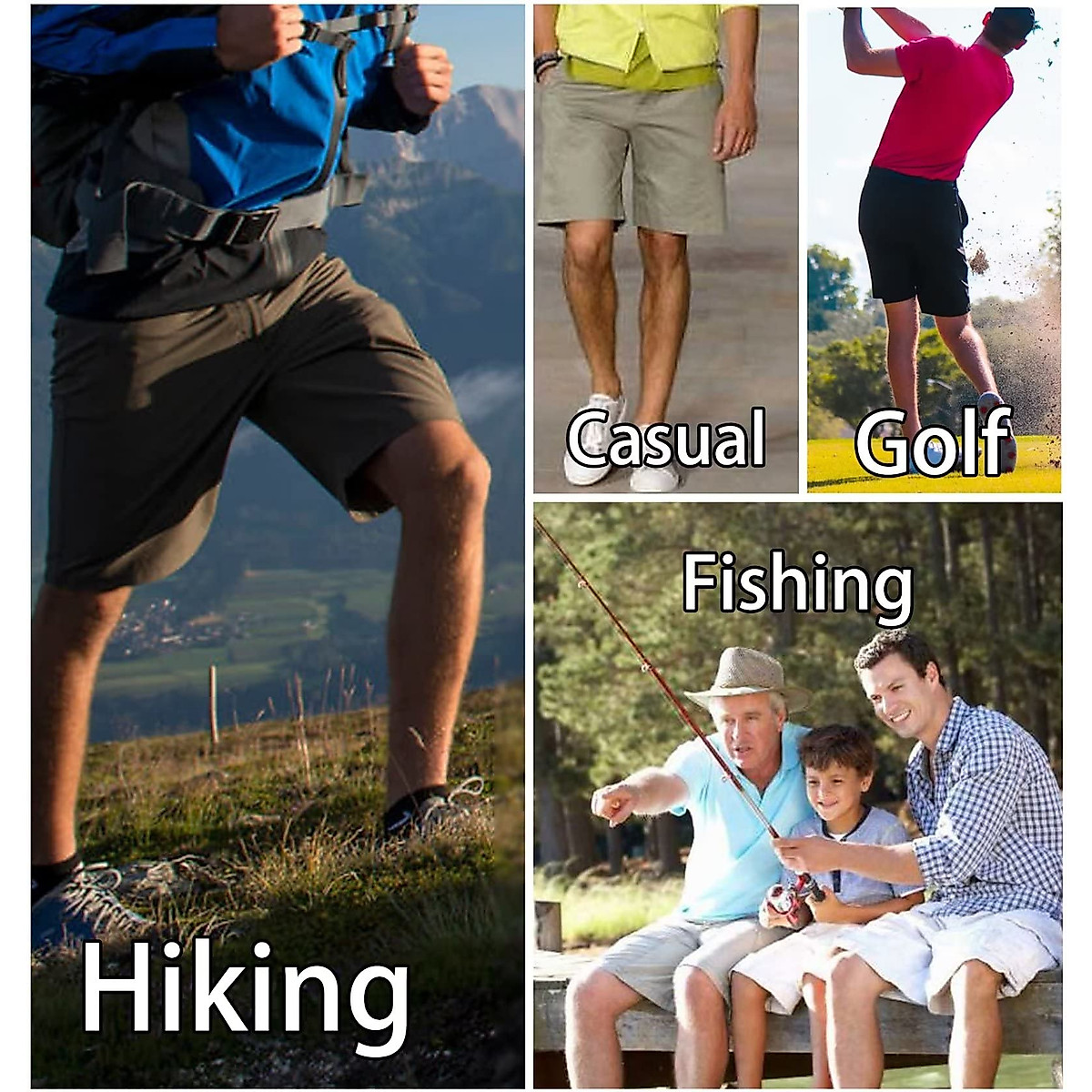 TACVASEN Mens Golf Shorts White Shorts Mens Cargo Shorts Lightweight Quick Dry Shorts Men Hiking Fishing Casual Shorts