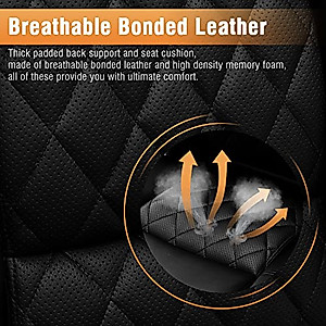 High Back Office Chair- Flip Arms Adjustable Built-in Lumbar Support, Executive Computer Desk Chair Work Chairs, Thick Padded Strong Metal Base Quiet Wheels, Ergonomic Design for Back Pain