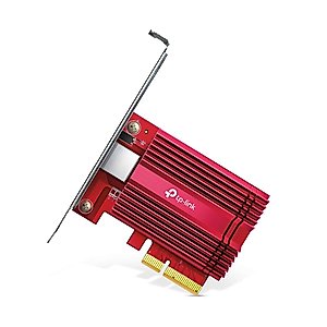 TP-Link TX401 Network Card and Ethernet Adapter 10000 Mbit/s Internal TX401, Internal, Wired, PCI Express, Ethernet, 10000 Mbit/s, Red