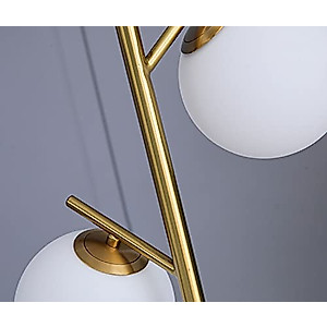 MichiDeco Floor Lamp, 3-Light Mid-Century Floor Light, Frosted Glass Globes Lamp for Bedroom or Living Room