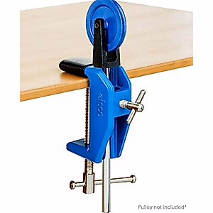 Heavy Duty Multi-Purpose Table Clamp - Vinyl Coated Grip and Swivel Pad - Built-In Rod & Pulley Holder - Fits Surfaces up to 2.55" Thick - Die-Cast Metal - Eisco Labs