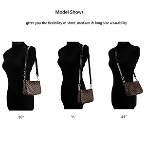 Xiazw Adjustable PU Leather Purse Handle Shoulder Crossbody Strap for Handbag Bucket Bag (Black - Silver)