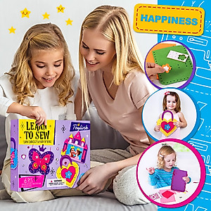 Toylink First Sewing Kit for Kids Beginners Arts Crafts for Girls Ages 4 5 6 7 8 Learn to Sew Unicorn Purse Bags Picture Frame Pen Holder DIY Felt Craft Kits Toddler Gifts