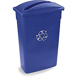 Carlisle FoodService Products 342015REC14 TrimLine LLDPE Waste Container, 15 Gallon Capacity, 10.95" Length x 20.03" Width x 24-3/4" Height, Blue