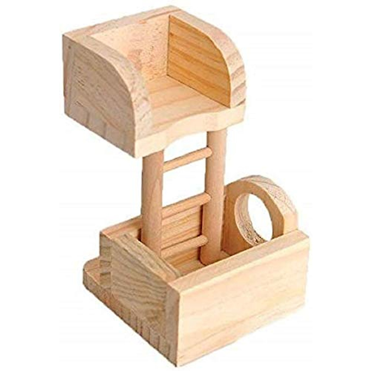 Litewoo Hamsters Wood House Climbing Ladder Lookout Tower Rat Mouse Wooden Climbing Playing Toys Lookout Platform