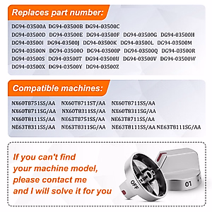 DG94-03500A/Z for Samsung Gas Stove Knobs Replacement, DG94-03500U Repalce DG94-03500A DG94-03797A, Compatible with NX60T8111SS NX60T8311SS NX60T8711SS NX60T8751SS etc.