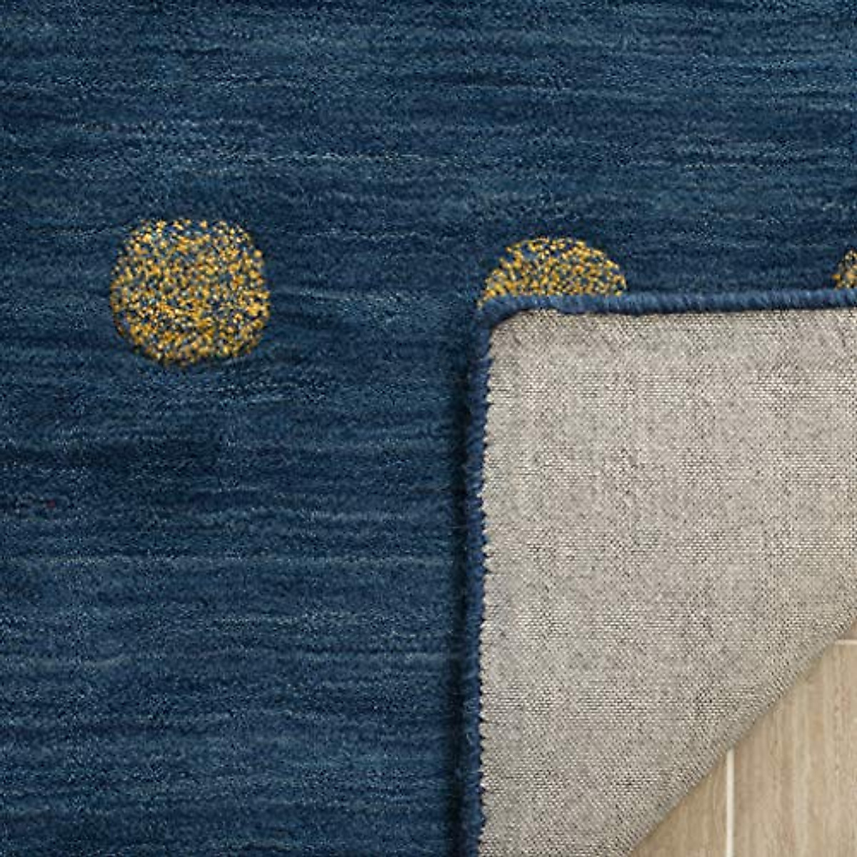 SAFAVIEH Himalaya Collection Area Rug - 9' x 12', Blue, Handmade Dotted Wool, Ideal for High Traffic Areas in Living Room, Bedroom (HIM590M)