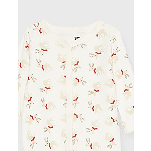 Hudson Baby Unisex Baby Cotton Sleep and Play, Reindeer, 0-3 Months