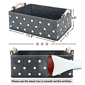 Oubra Dog Toy Bin Felt Basket Cube Storage Baskets for Pantry Organizer Bins Decor Baskets for Pet Toys Diapers Towels Cute Bins