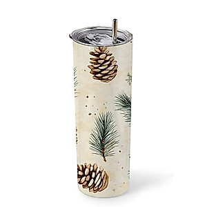Medpol rustic christmas theme insulated tumblers coffee cup Gift，rustic christmas theme Drinking Glasses-Tea Cup-Coffee Mug tumbler with lid and straw 20 oz insulated tumbler cups