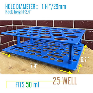 GIFTED LUGAR Detachable 50 ml Centrifuge Vial Rack, Test Tube Rack Holder Storage for Laboratory, 25 Well