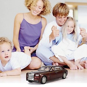 MYJJTYS Toy Car Rolls-Royce Phantom 1/24 Metal Die Casting Model Car for 3 4 5 6 7 Year Old boy Toy with Sound and Light,Classic Car Door Design, Car Logo Can be Folded(red)