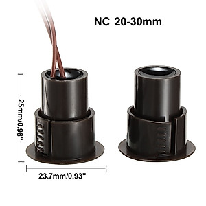 uxcell N.C. Recessed Wired Security Window Door Contact Sensor Alarm Magnetic Reed Switch Brown RC-36 2pcs
