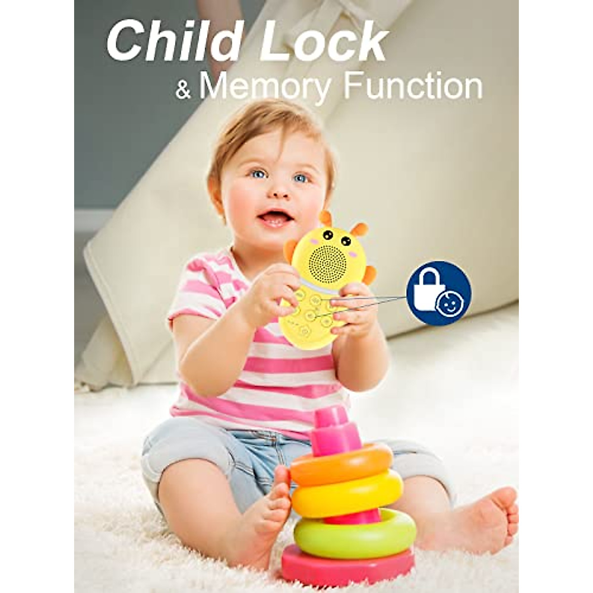 Dremkit White Noise Machine Baby Sound Machine Portable Noise Machine for Baby Sleep Soother Music and Light, Rechargeable,16 Soothing Sounds and Lullaby Machine for Sleeping Travel Baby Gift