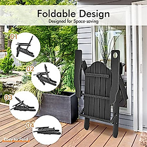 ZHYH Folding Chair Footstool All Weather Black