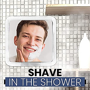 3X Magnifying Shower Mirror for Fogless Shaving with Suction Cup, Shatterproof Surface and 360° Swivel, 6.3" x 6.3"