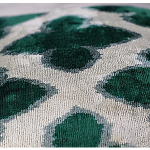 CANVELLO-Exquisite Down Pillow/Throw Cushion: Feather Pillows Elegance & Art | Iconic Throw Pillows with Ikat Design  | Soft Velvet Silk  (16"x16")