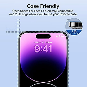 Syncwire 3-Pack Screen Protector for iPhone 14 Pro Max 6.7 inch, Double Shatterproof Tempered Glass [Easy Installation Frame] [9H Hardness] [99.99% HD Clear] [Case Friendly] [Bubble Free]