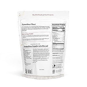 King Arthur Semolina Flour, Coarse Ground, High Protein Durum Wheat, Kosher, 3lbs,White