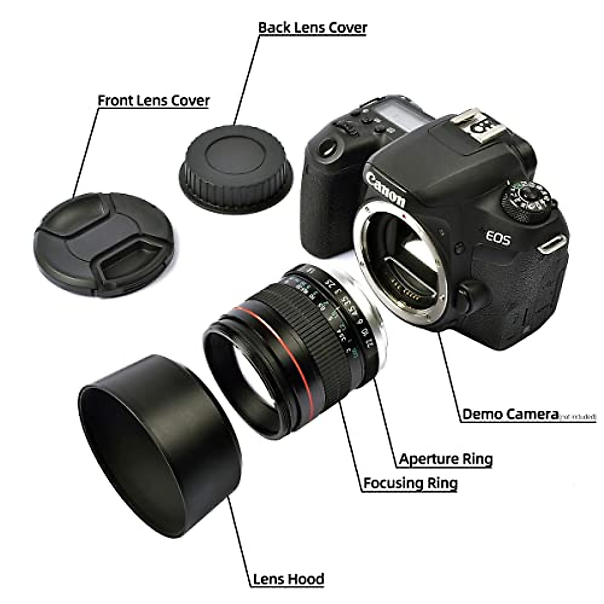 Lightdow 85mm F1.8 Medium Telephoto Manual Focus Full Frame Portrait Lens for Canon EOS Rebel T8i T7i T7 T6 T3i T2i 4000D 2000D 1300D 850D 800D 600D 550D 90D 80D 77D 70D 50D 6D 5D etc