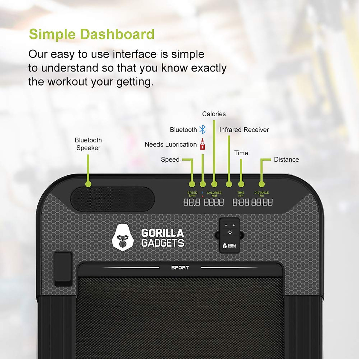 Home Office Portable Fitness Walking Jogging Treadmill with Remote Control, LED Display & Bluetooth Speaker