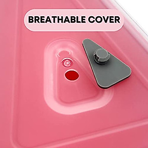 Extendable Pizza Slice Container Reusable Storage with 5 Microwavable Serving Trays BPA Free, Microwave & Dishwasher Safe Leftover to Organize Save Space, Red, Medium