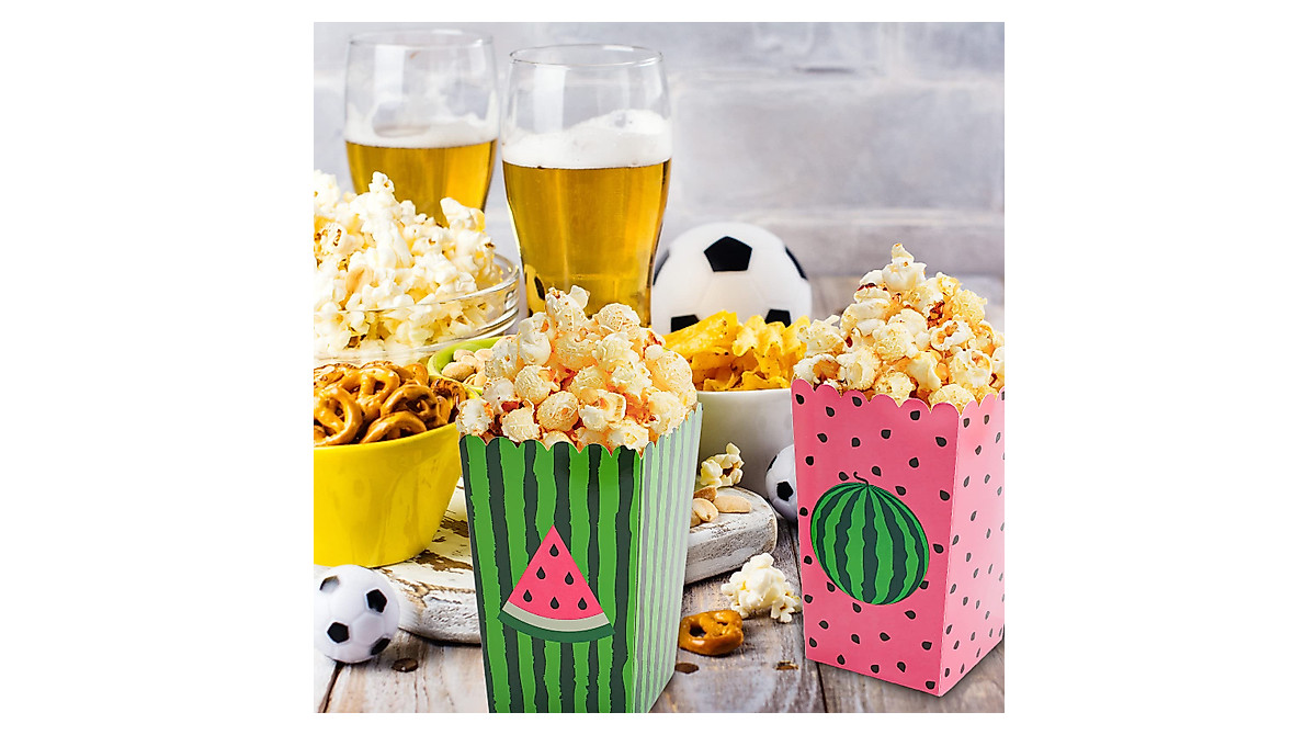 Watermelon Popcorn Boxes - 24 Pack for Party Favors & Snacks