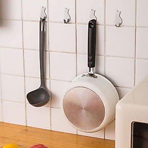 Acxico 4Pcs Waterproof Strong Adhesive Hooks for Bathroom Stainless Steel Cat Wall Sticker Wall Door Hanger for Kitchen Rustproof Towel Hooks