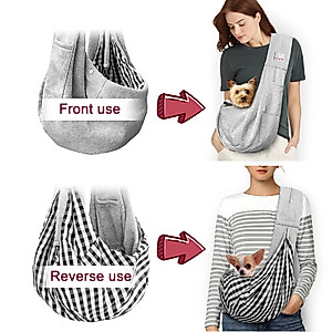 artisome Pet Dog Sling Carrier for 3-10 lbs pet,Dog Purse Pouch,Dog Satchel,Reversible unadjustable Strap Travel Hand-Free Safe Bag Small Puppy Backpack (Grey)