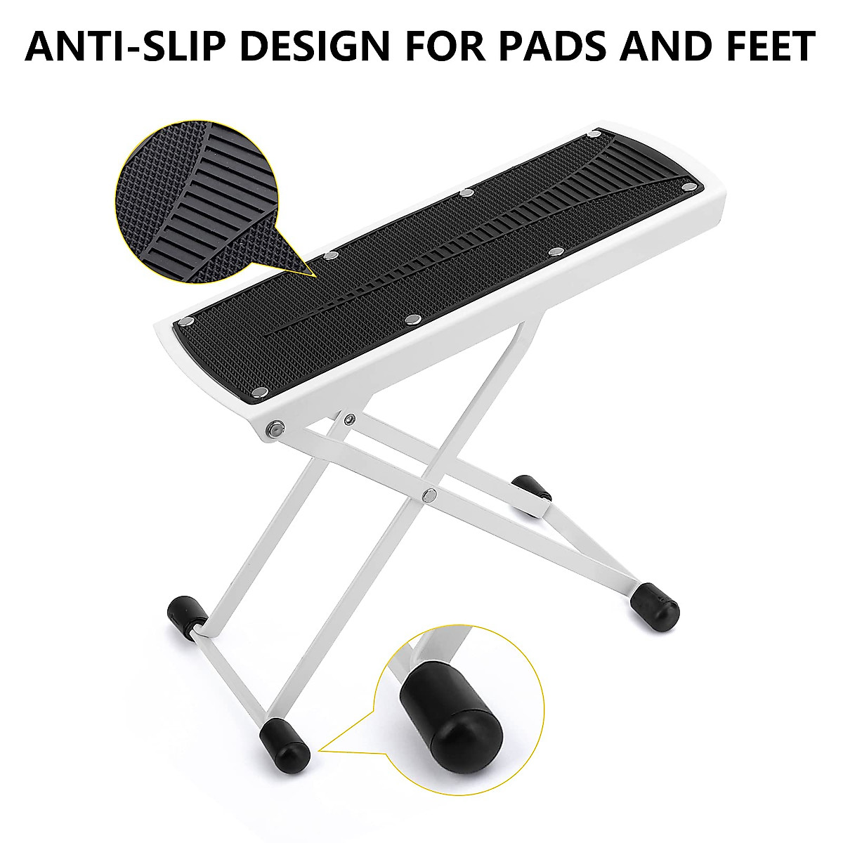 Pedicure Foot Rest, Non-Slip East-at Home Beauty 6 Heights Adjustable Sturdy Manicure Foot Rest, Treat Your Feet No More Bending or Stretching