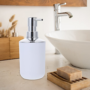 Beaupretty Foaming Soap Dispenser Vanity Countertop Accessory 1 Set Bathroom Set Dressing Table White Plating Soap Apothecary Storage Jar Toilet